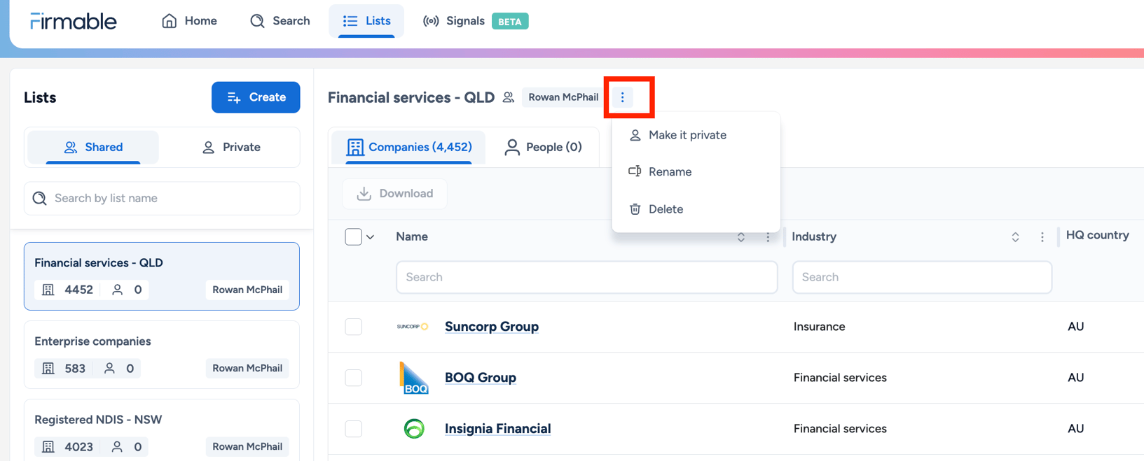 How to create and manage lists